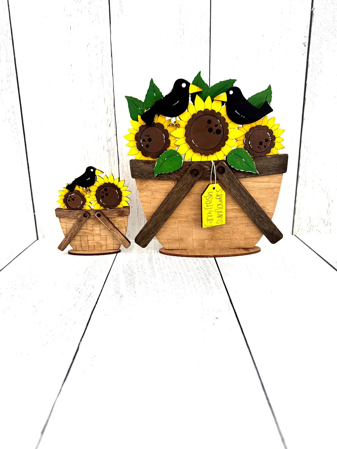Crow Sunflowers Basket, Fall Decor, Sunflower Decor, Summer, Farmhouse ...