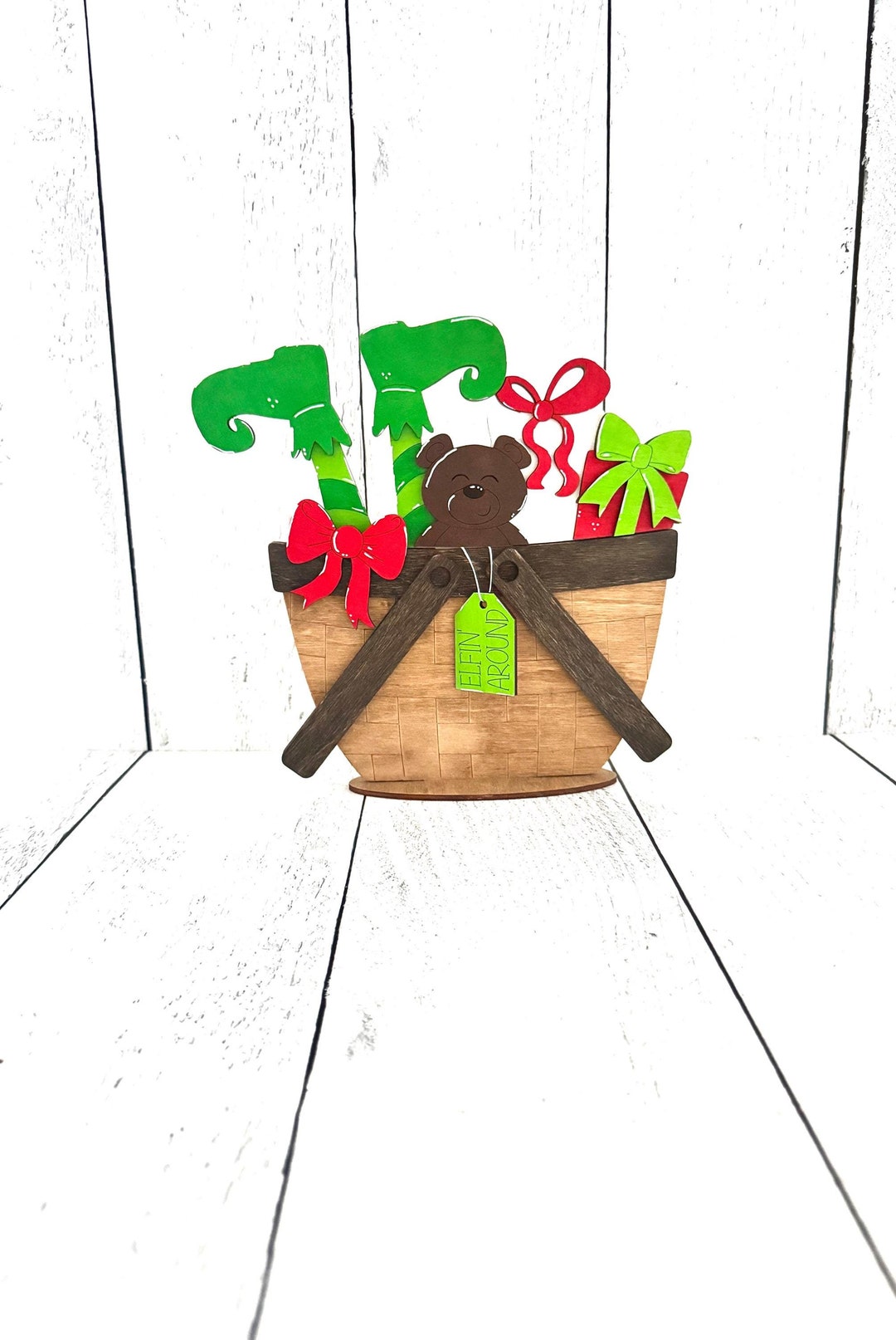 Christmas Elf Interchangeable Basket, Elf, Christmas Elf, Elf Decor ...