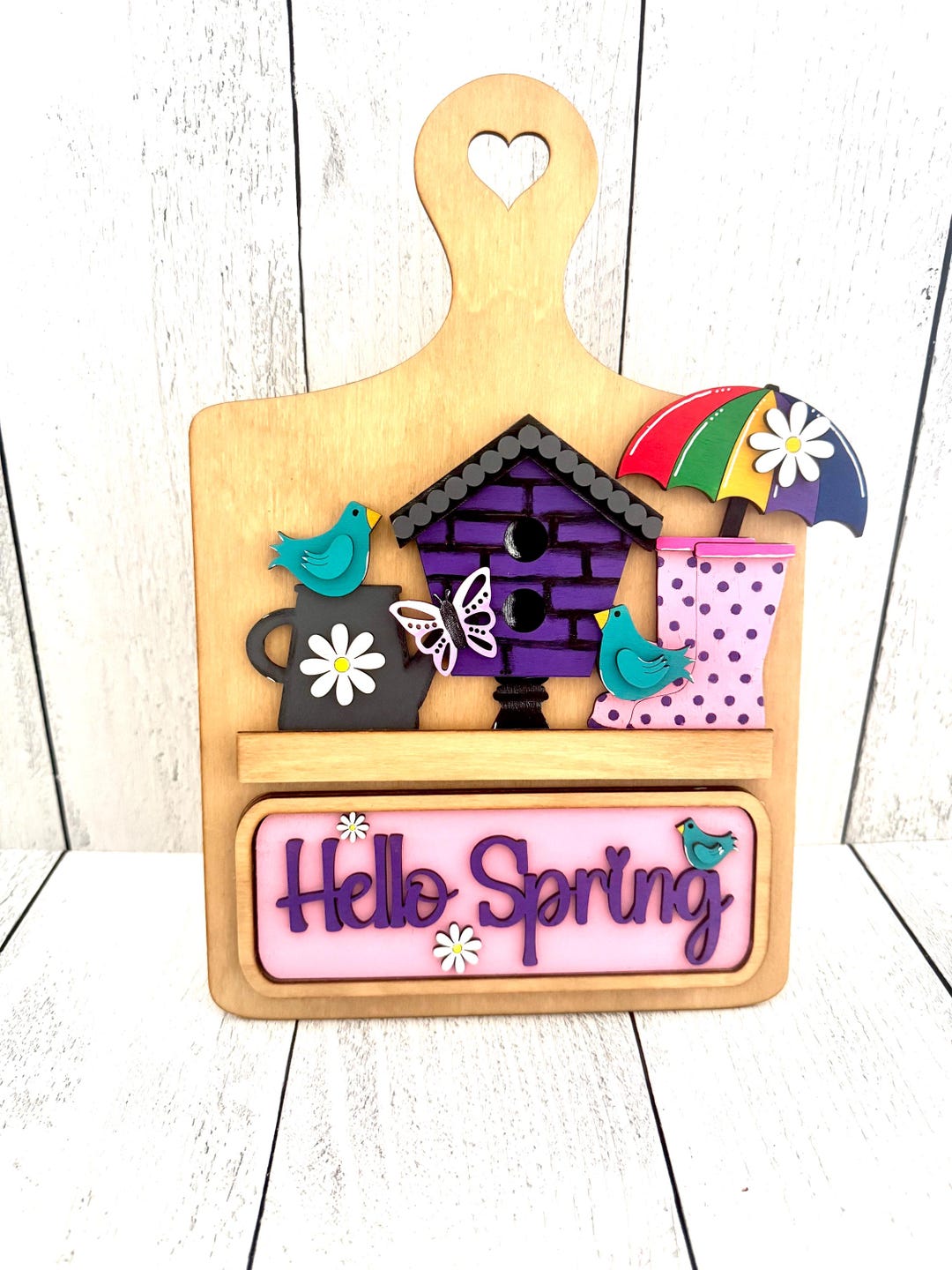 Hello Spring Interchangeable Breadboard, Spring Home Decor, Spring ...