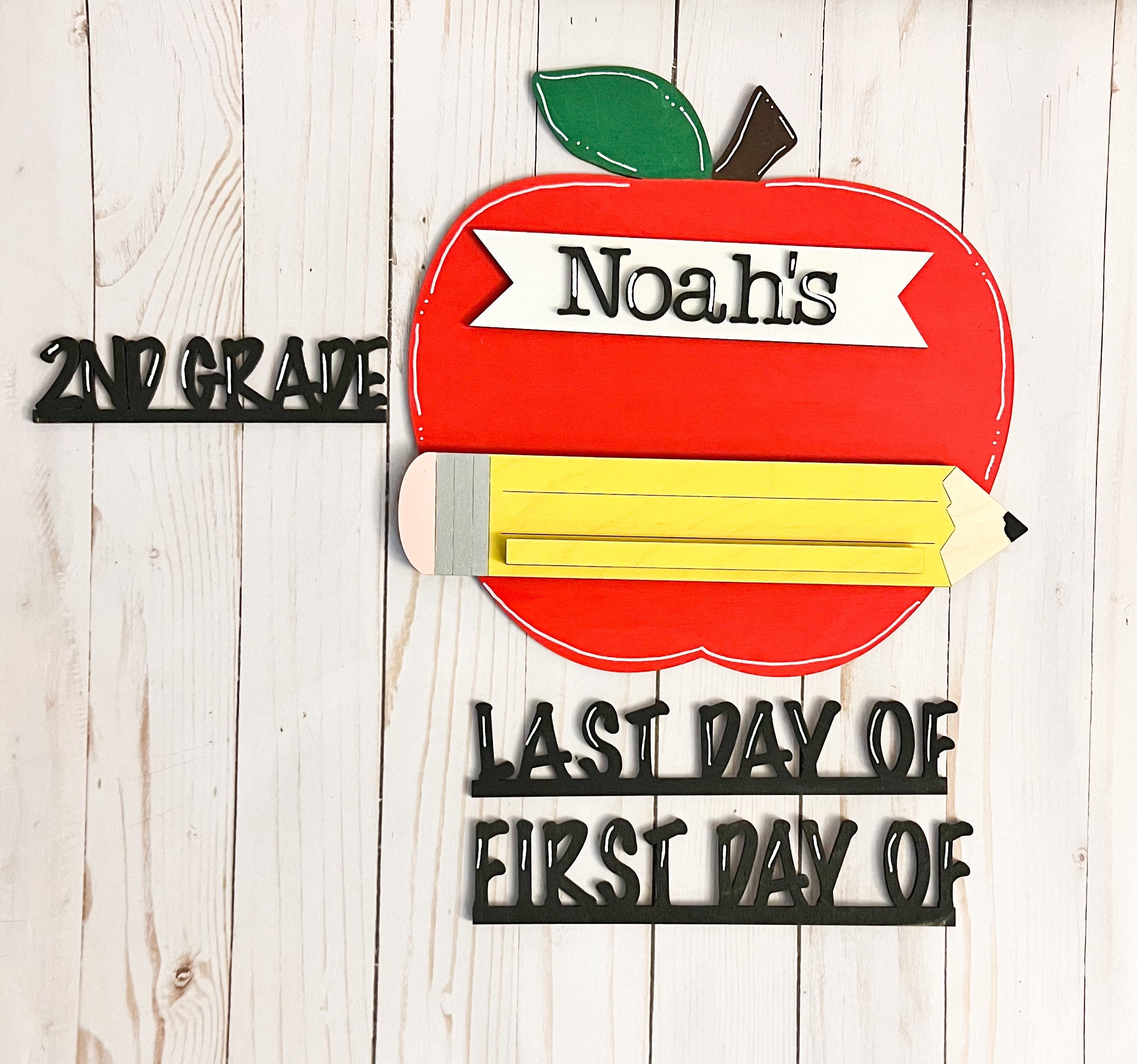 Back to School Apple Sign First Day of School Last Day of - Etsy