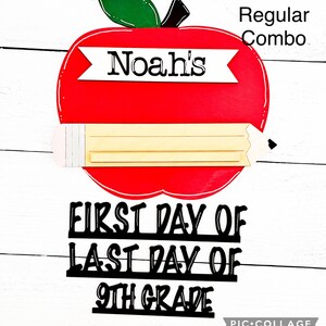 Back to School Apple Sign, First Day of School, Last Day of School ...