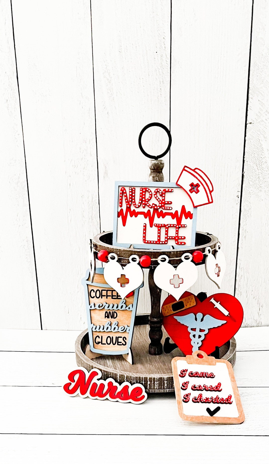 Nurse Tiered Tray, Nurse, Nurse Appreciation, Nurse Decor, Tiered Tray ...