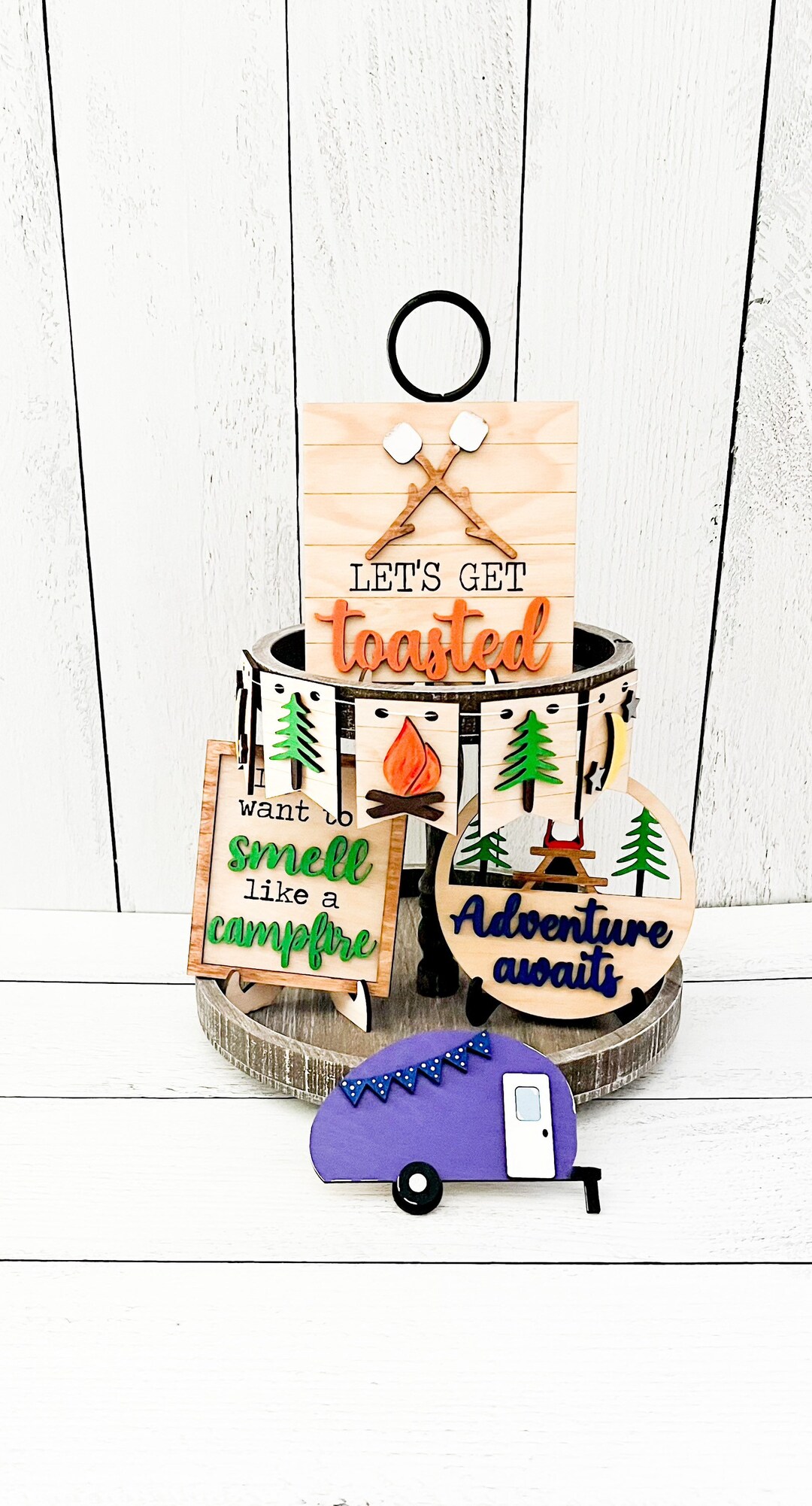 Camping Tiered Tray, Camping, Home Decor, Camping Sign, Travel, Camp ...