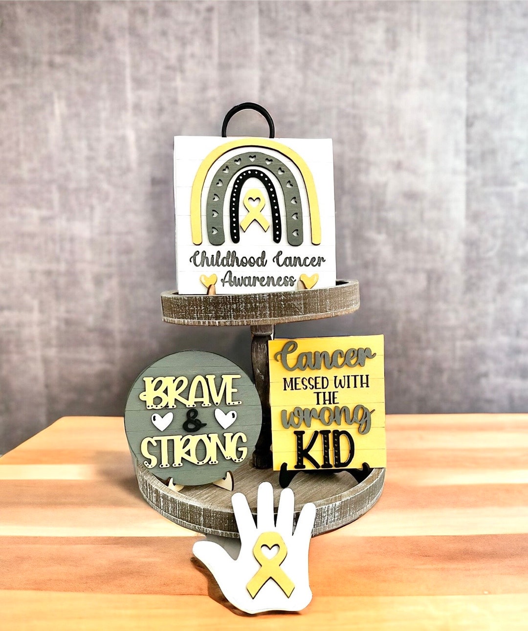 Childhood Cancer Tiered Tray, Cancer Tiered Tray, Childhood Cancer ...