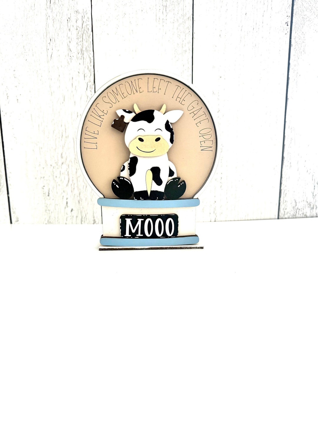 Cow Themed Snowglobe, Cow Decor, Cow Signs, Cow Home Decor, Cow Tiered ...