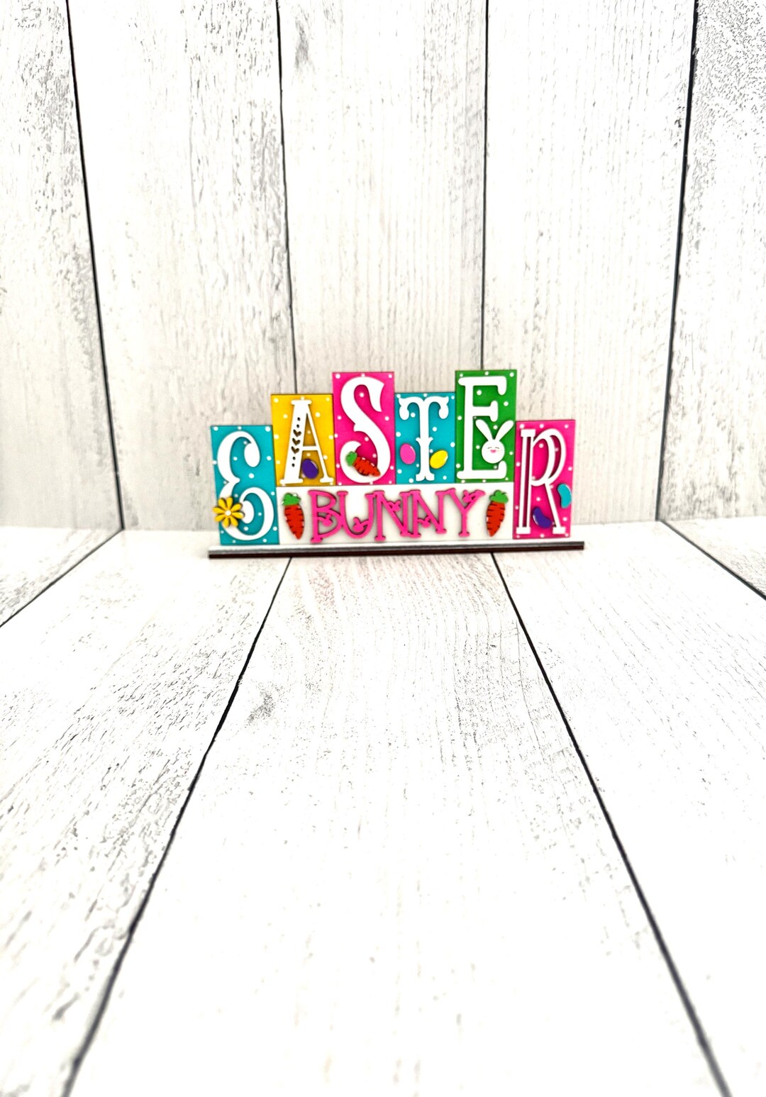 Easter Bunny Word Blocks, Easter Bunny, Easter Bunny Decor, Spring ...