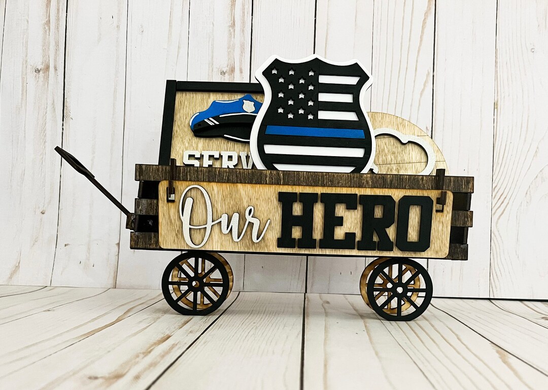 Police Themed Wagon, Police Decor, Police Gift, Law Enforcement, Hero ...