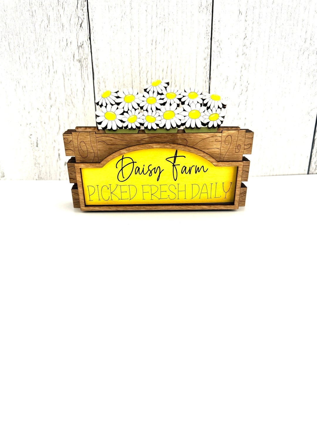 Daisy Farm Interchangeable Crate, Spring Tiered Tray Decor, Farmhouse ...