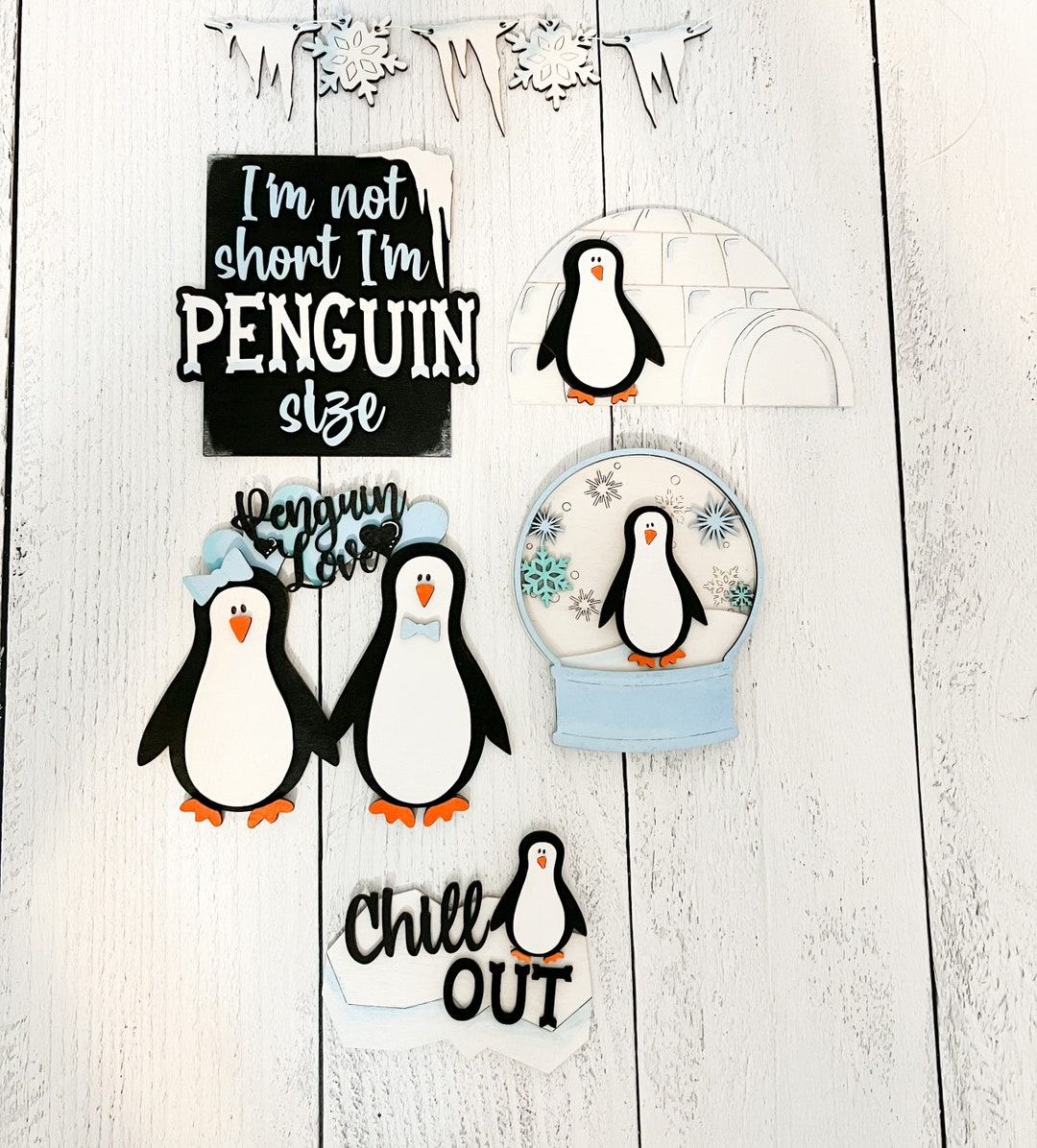 Winter Tiered Tray, Penguin Tiered Tray, Penguin Decor, Penguin Signs ...