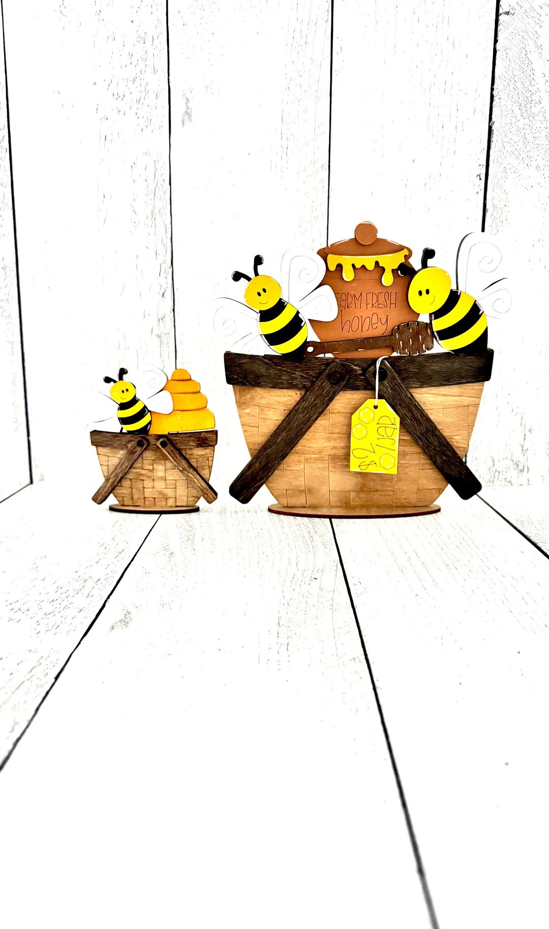 Bee Interchangeable Basket, Bees, Farmhouse Bee Tiered Tray Decor ...