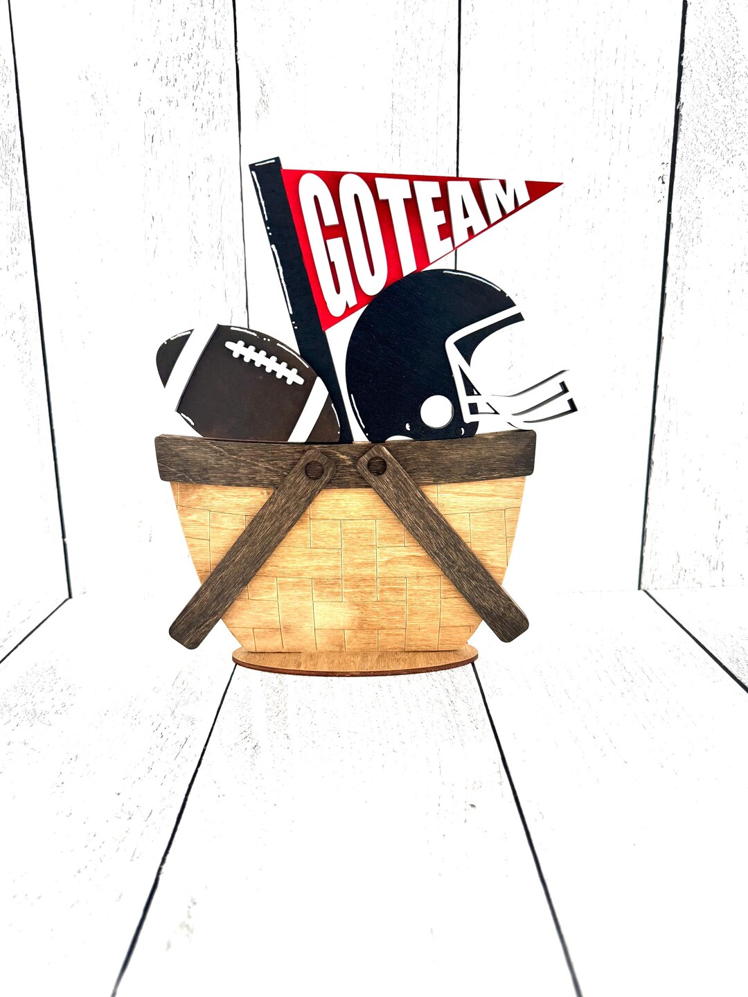 Football Interchangeable Basket, Football, Sports Decor, Football Sign ...