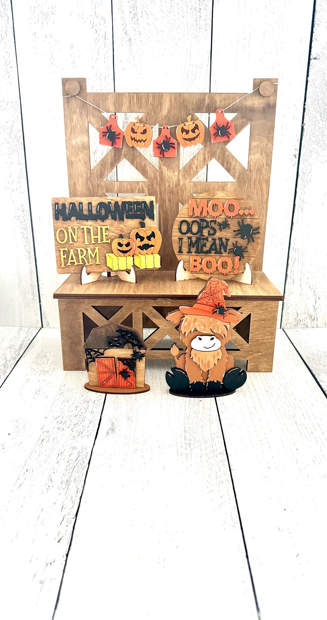 Highland Cow Halloween Tiered Tray, Halloween Tiered Tray, Highland Cow ...