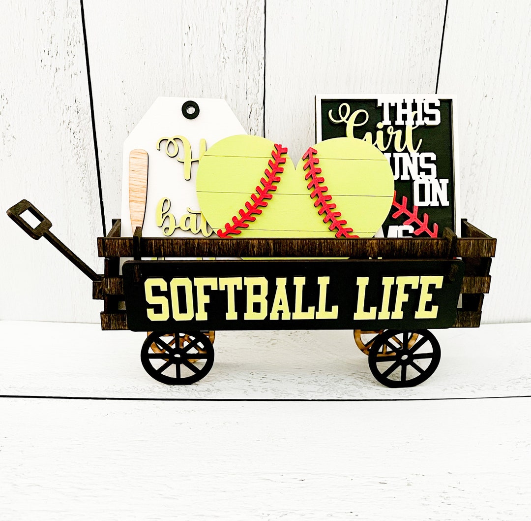 Softball Themed Wagon, Softball, Softball Decor, Softball Signs ...