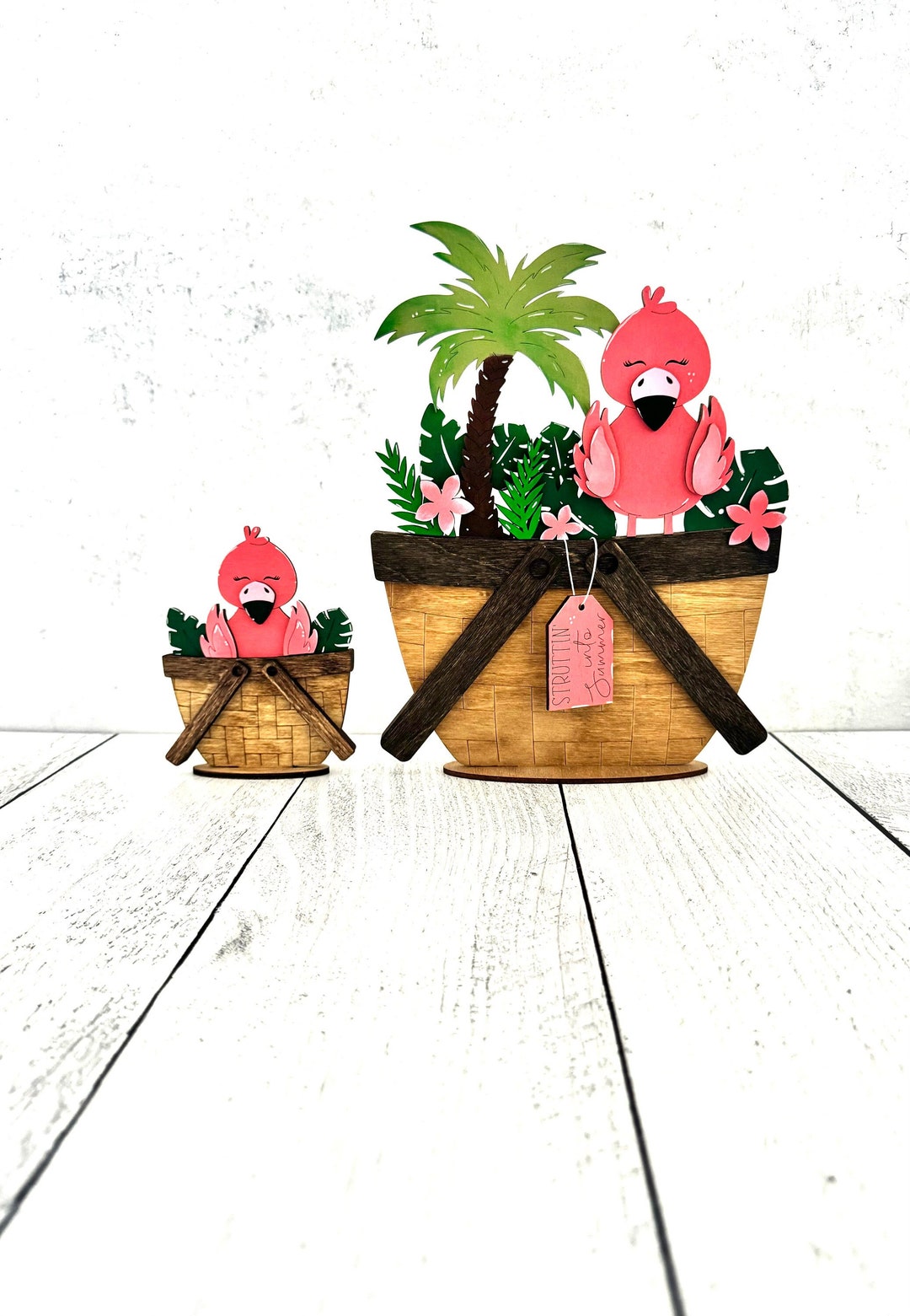 Flamingo Interchangeable Basket, Flamingo, Flamingo Decor, Flamingo ...