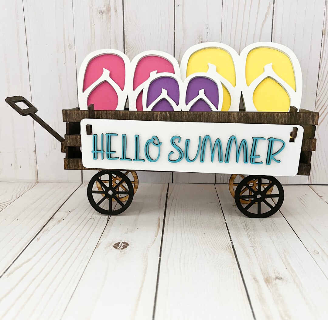 Flip Flop Themed Wagon, Summer Decor, Flip Flops, Summer Sign, Beach ...