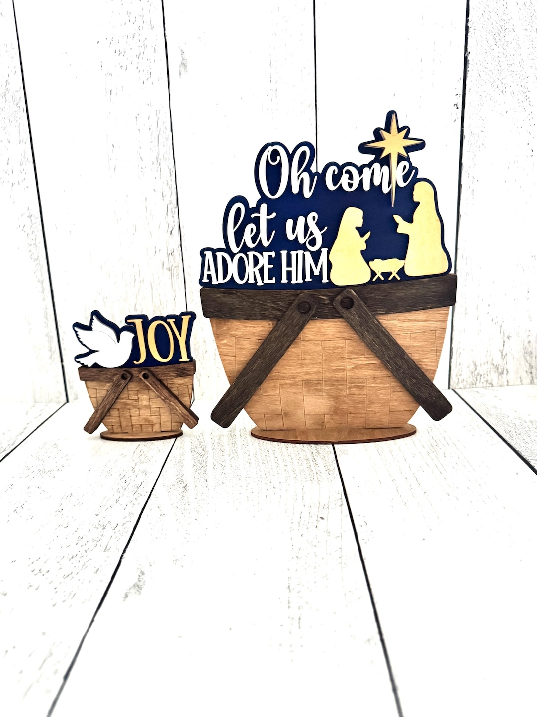 Nativity Basket, Christmas, Christmas Decor, Nativity, Nativity Decor ...