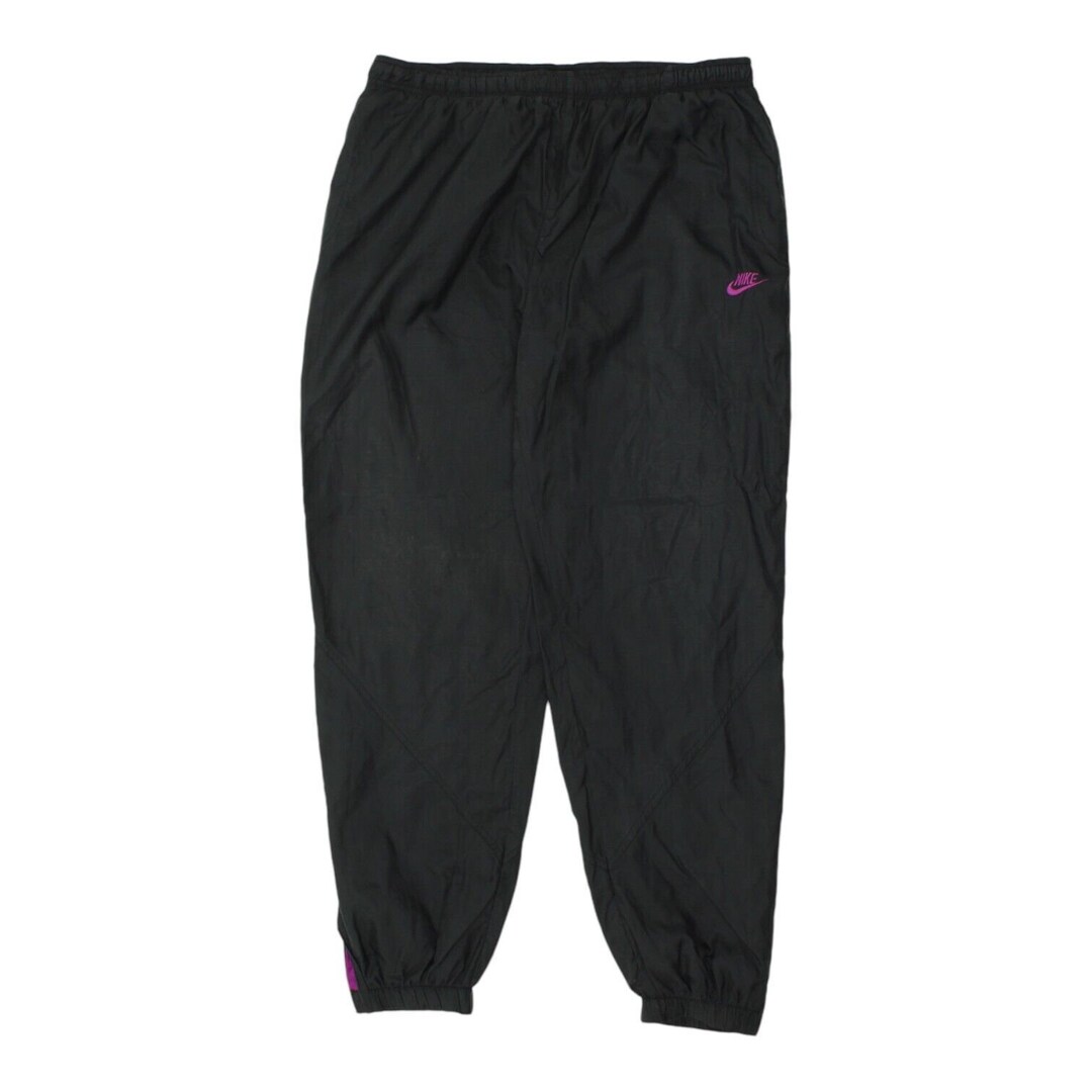 Nike Mens Black Shell Suit Tracksuit Bottoms Vintage 80s Sportswear VTG ...