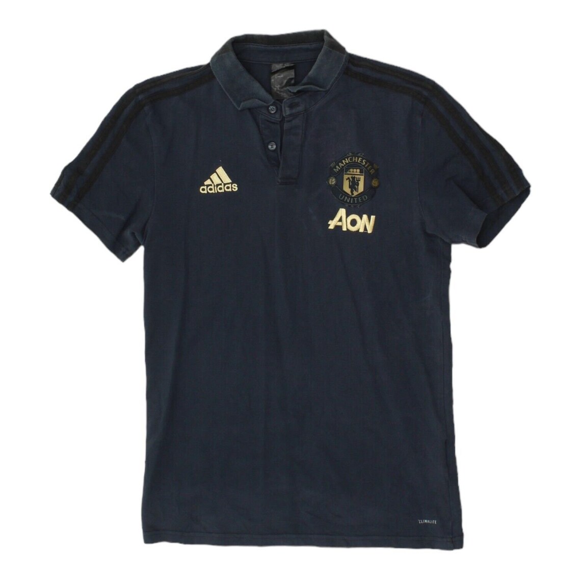 Manchester United Adidas Aon Mens Navy Polo Shirt Casual Football ...