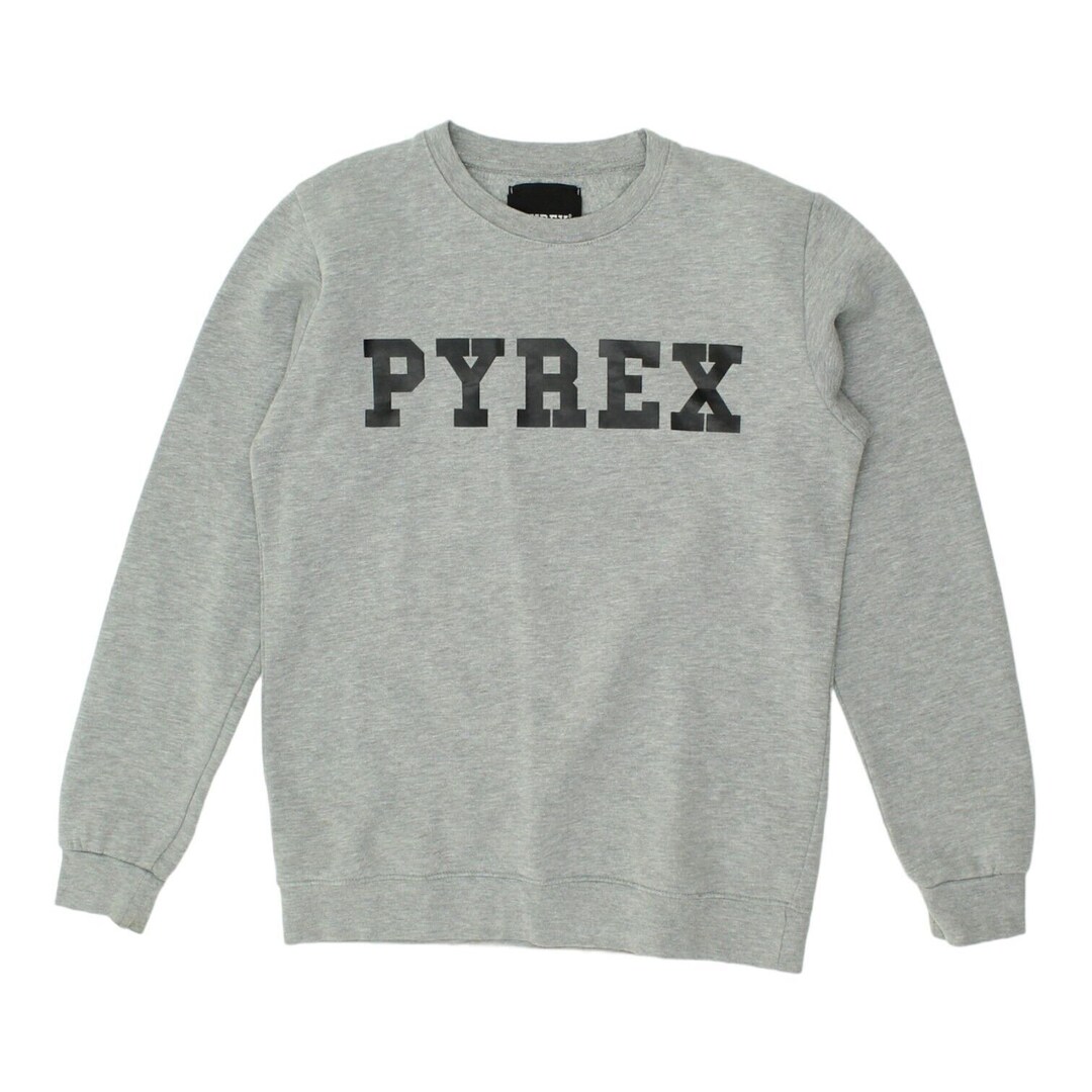 Pyrex Vision Spell Out Logo Mens Grey Sweatshirt Designer Street Wear ...