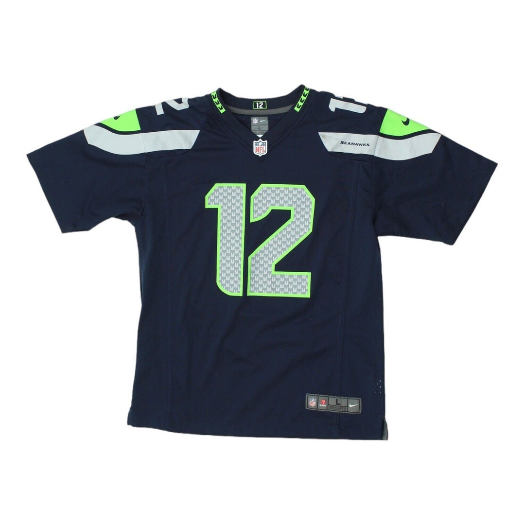 Seattle Seahawks 12th Fan Nike Navy Boys Jersey Vintage NFL Kids ...