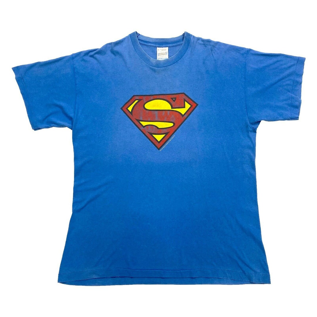 Superman Logo Tshirt Vintage 90s Single Stitch Superhero DC - Etsy