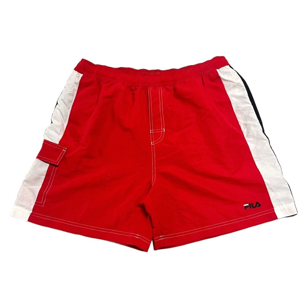 Fila Swim Shorts Vintage Swimwear Retro Sports White Beachwear XL Red ...
