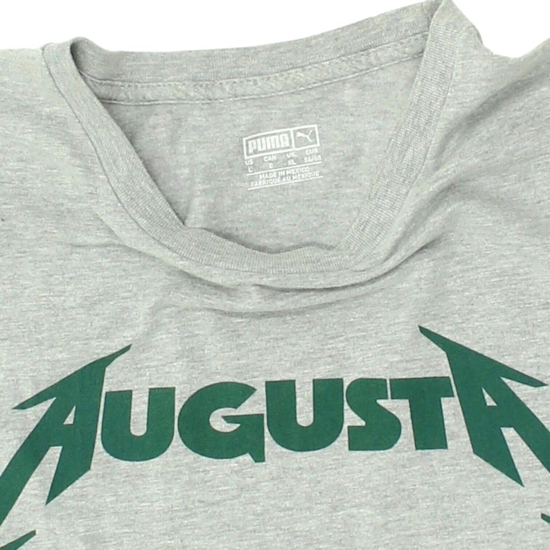 Augusta Metallica Logo Puma Masters Golf Mens Grey Tshirt Retro ...