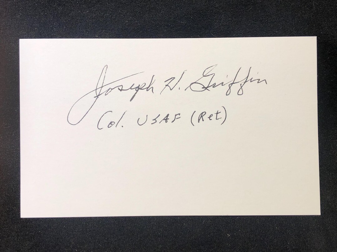 WW2 Fighter Ace Signed Autograph of Joseph Griffin - Etsy