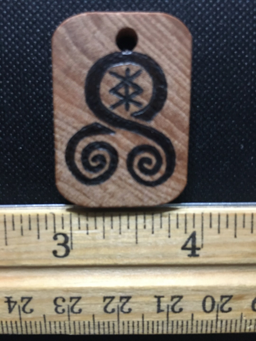 Viking Protection Rune Wood-burned Pendant - Etsy