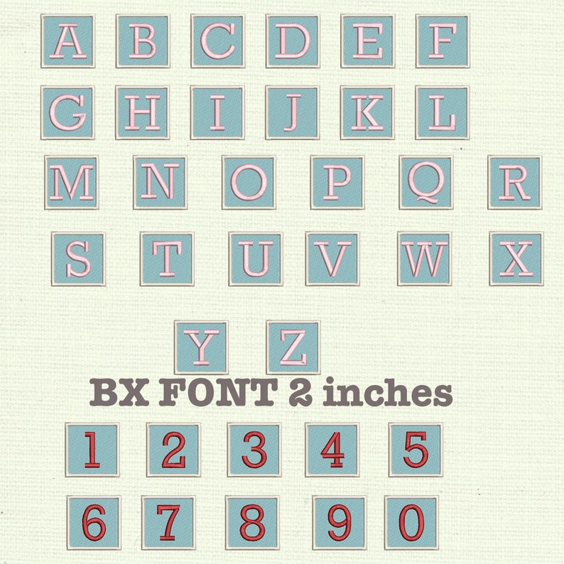 Baby Block Embroidery Font, 2 Inch BX Font (embroidery Files) - Etsy