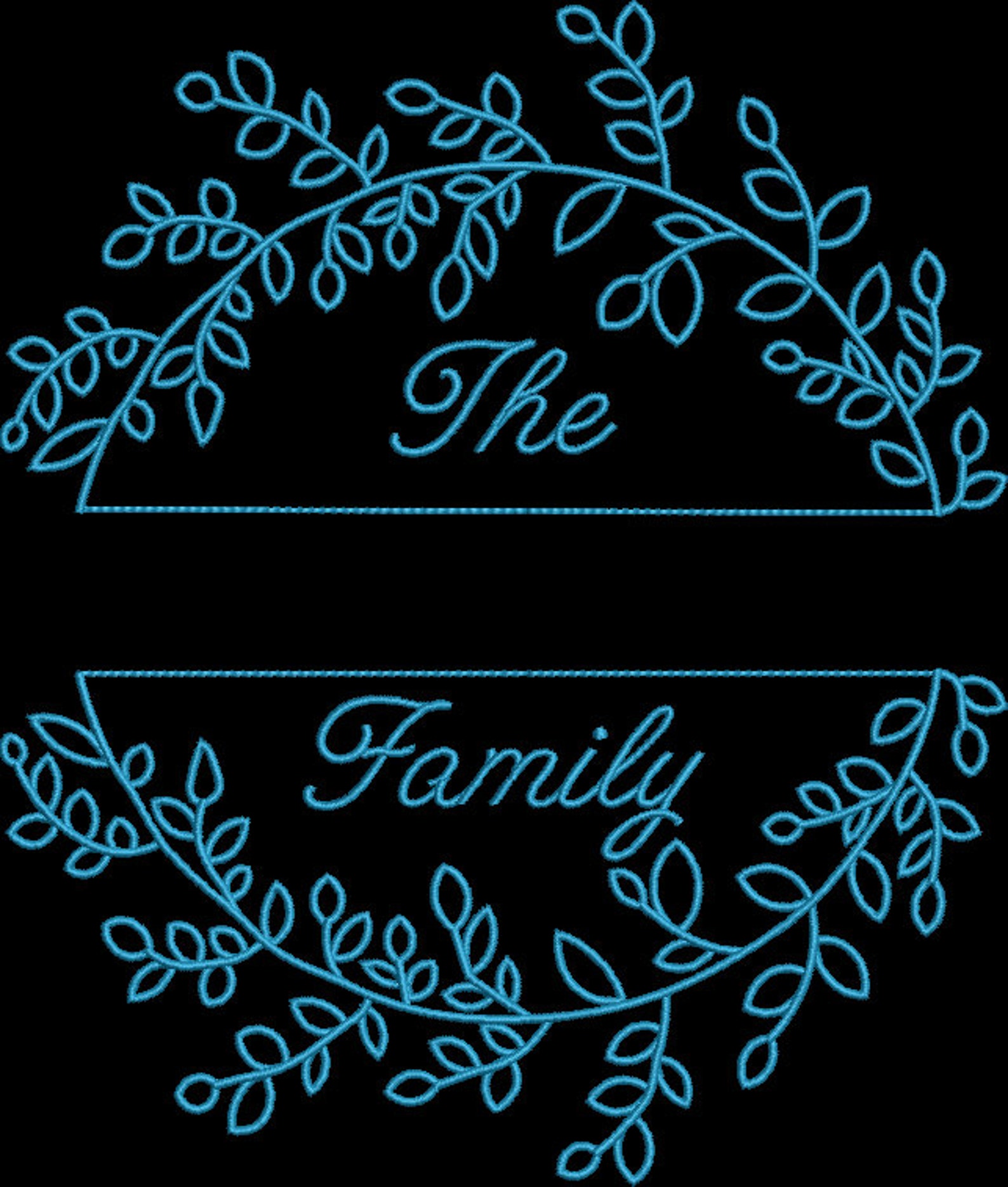 Machine Embroidery Design Wreath Family Wreath 3 sizes | Etsy