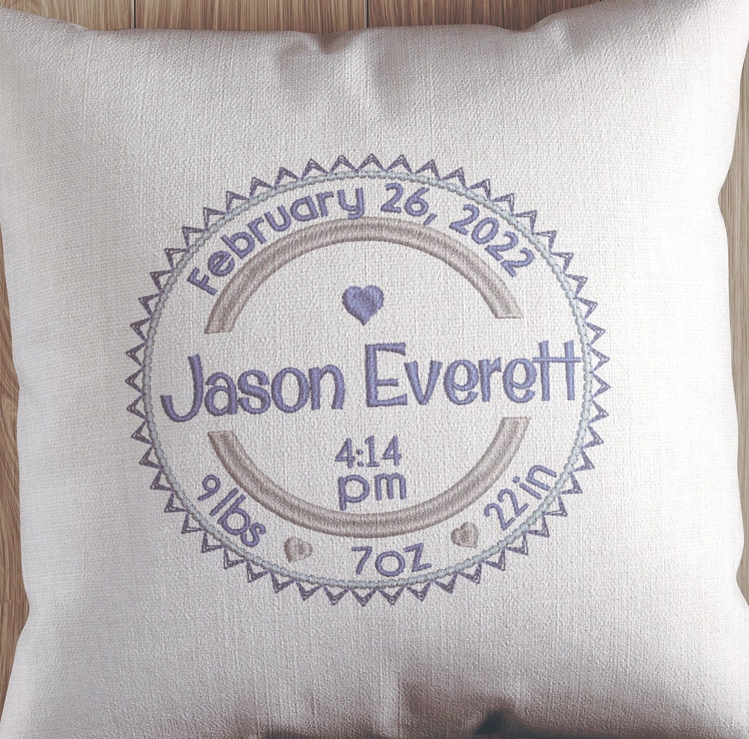 Embroidery File Birth Certificate, Stats, Circle, Multiple Sizes, 4x4 ...