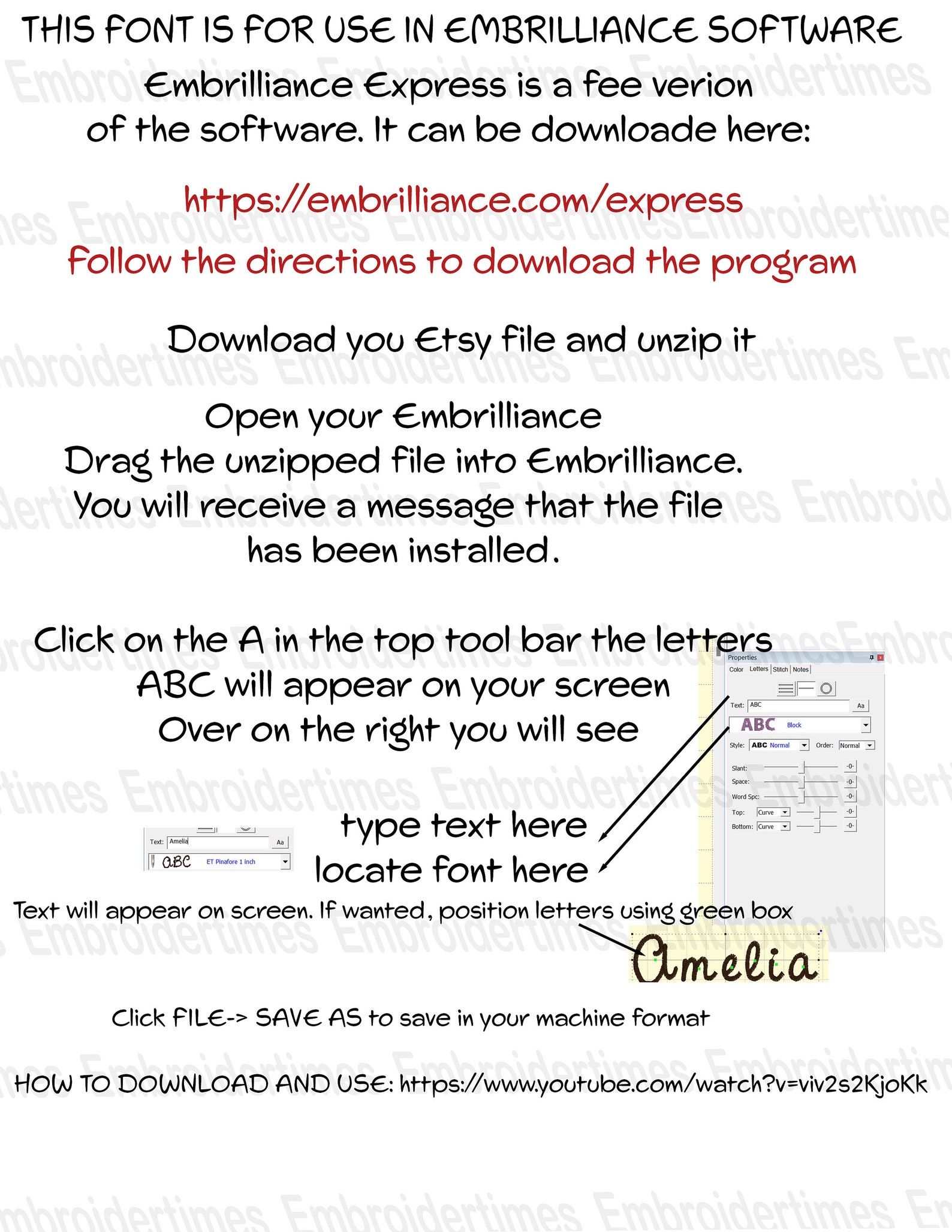 Leesie BX Embroidery Font, Script PES Font, Very Small .25 Inch (7mm ...