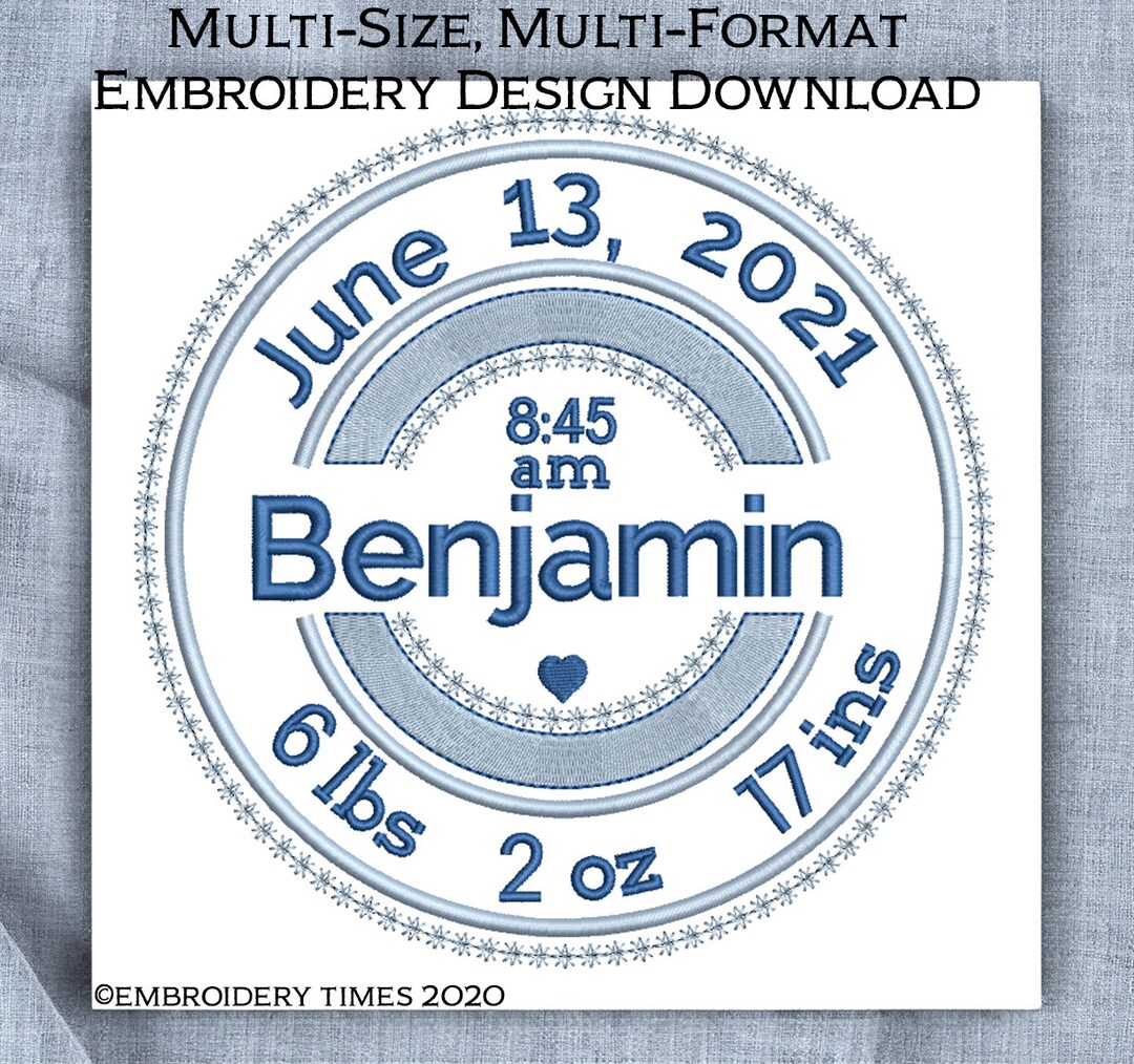 Machine Embroidery' Birth Certificate, Birth Announcement, Statistics ...