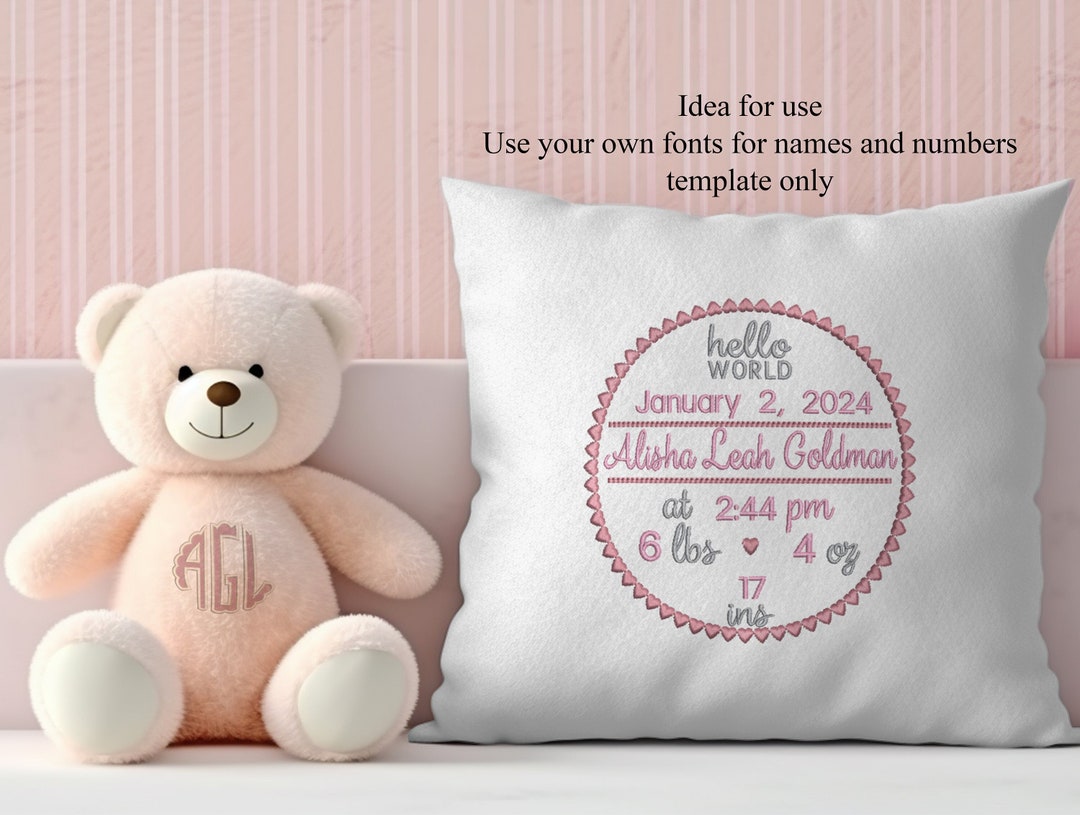 Machine Embroidery, Birth Certificate, Birth Announcement, Statistics ...
