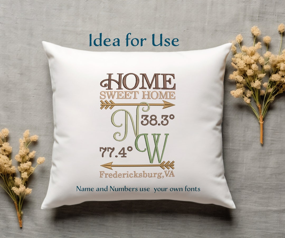 Home Sweet Home, Machine Embroidery, GPS, All Formats, Multiple Sizes ...
