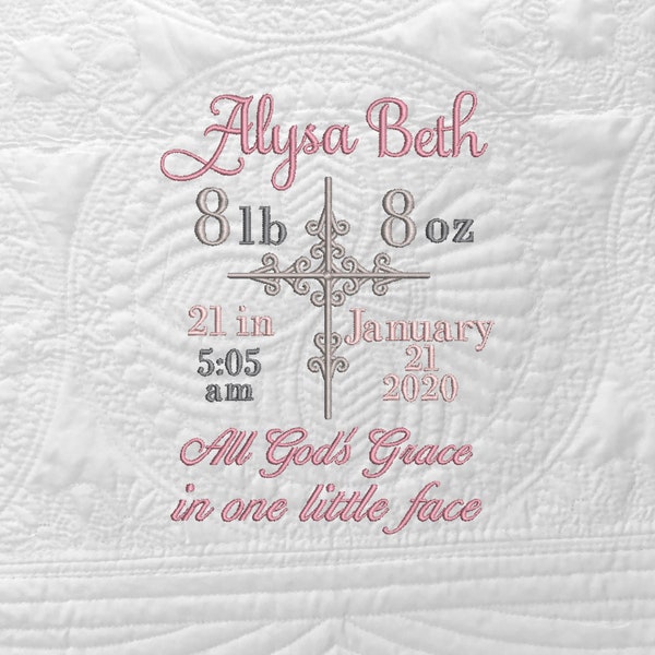 Birth Announcement Embroidery Design - Etsy
