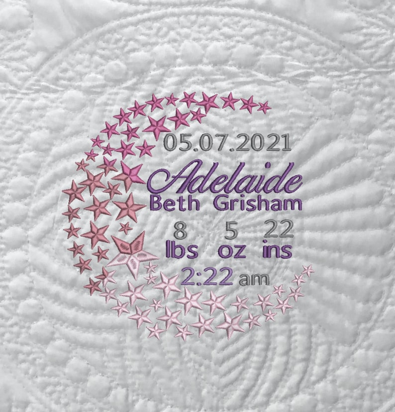 Celestial Stars Moon Embroidery Machine Embroidery File - Etsy