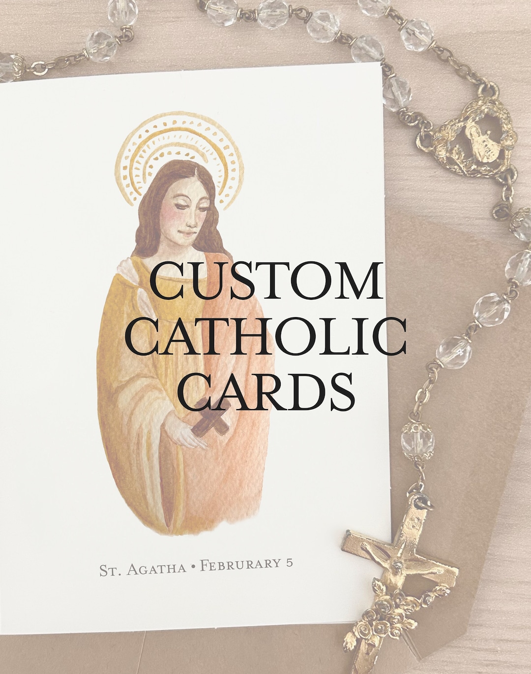 Custom Hand-painted Catholic Cards, Custom Watercolor, Made to Order ...