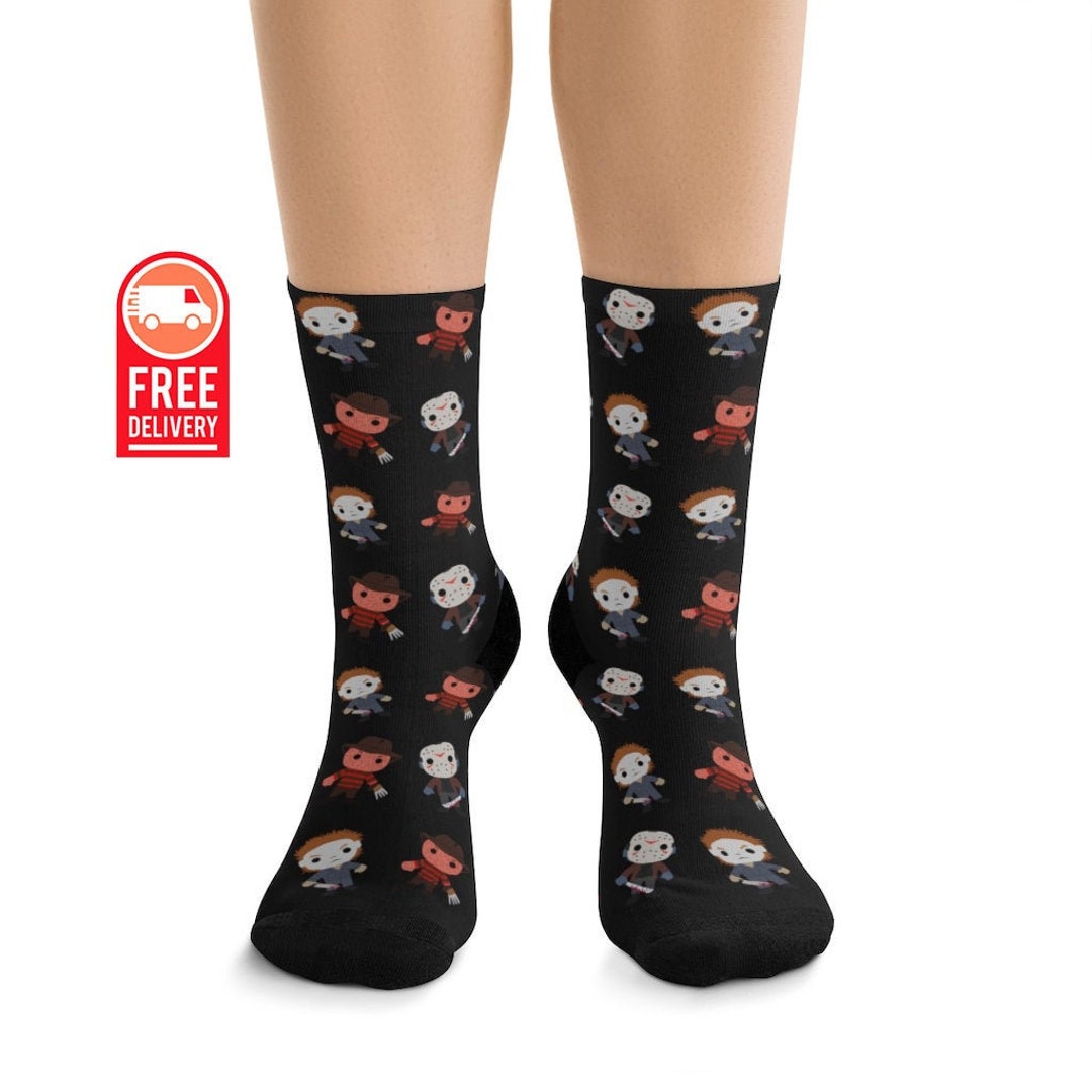 Horror Movie Socks, Freddy Krueger, Michael Meyers ,jason Mask, Horror ...
