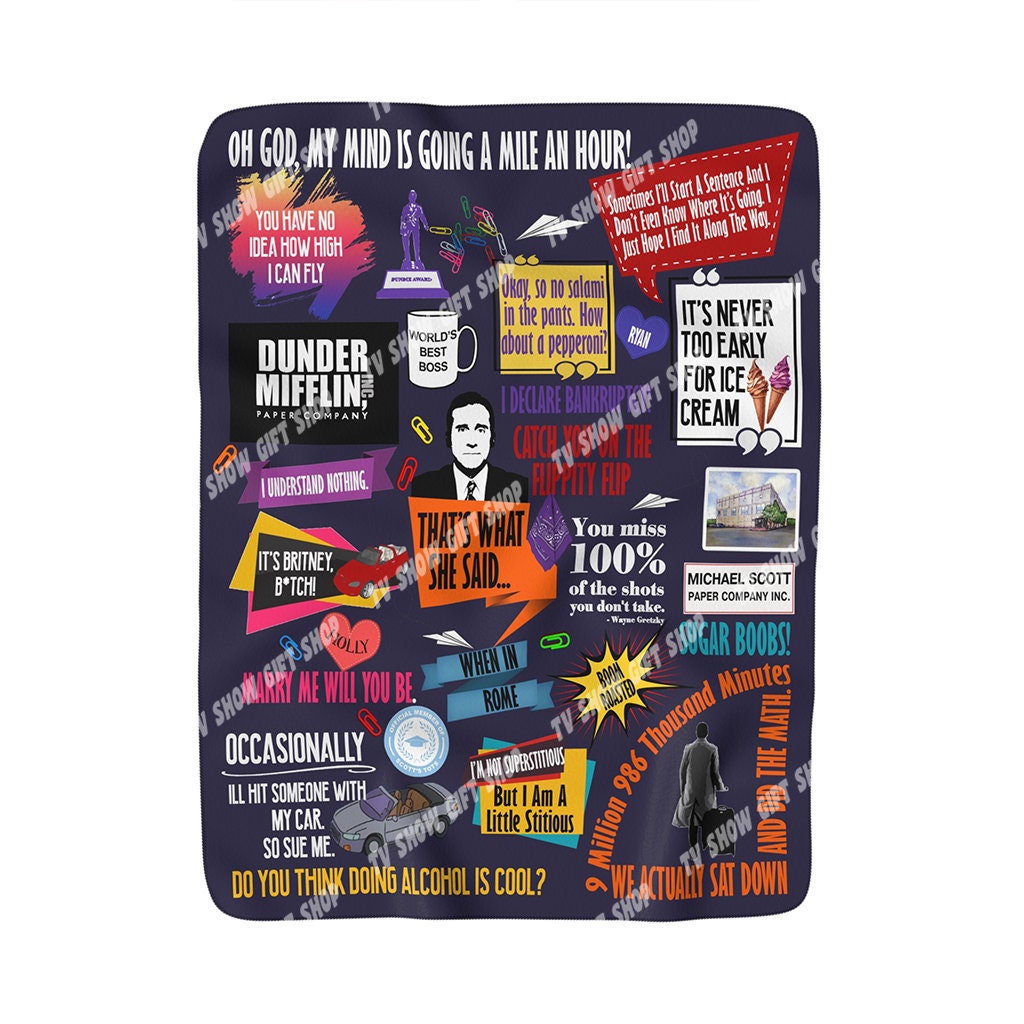 The Office Blanket Michael Scott Throw Blanket Dwight Schrute Farms Jim ...