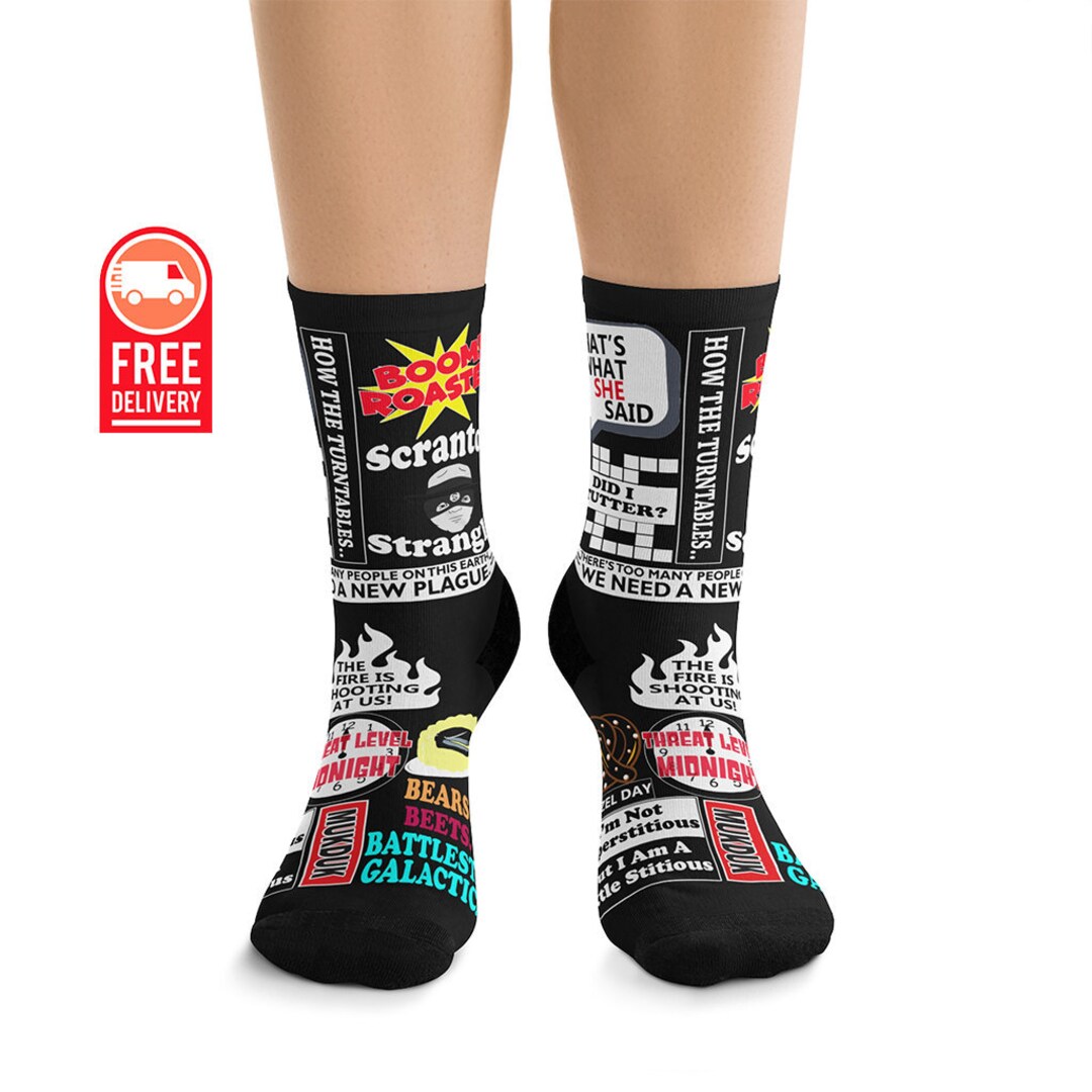 The Office Socks Michael Scott Dwight Schrute Farms Funny Socks the ...