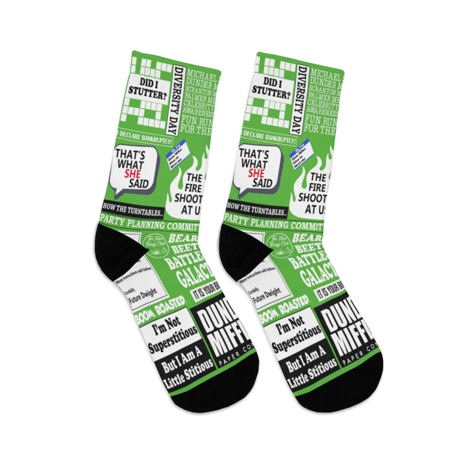 The Office Socks the Office TV Show Gift Michael Scott Dwight | Etsy