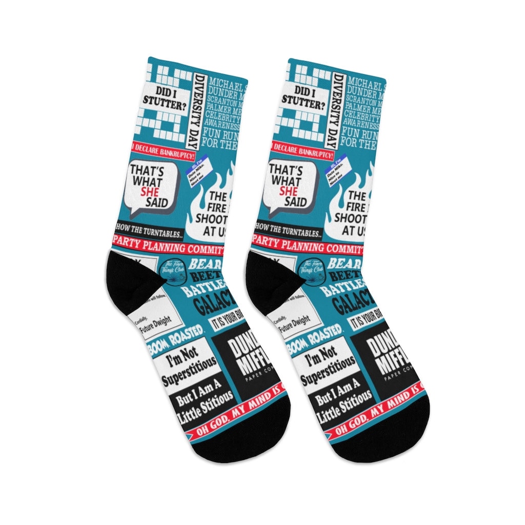 The Office Socks the Office TV Show Gift Michael Scott Dwight | Etsy