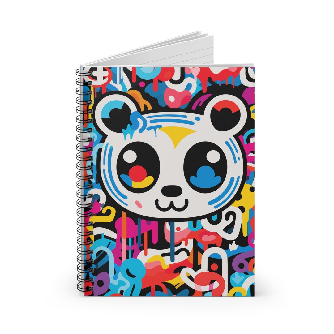Panda Notebook, Graffiti Art, Back to School Supplies, Cute Panda ...
