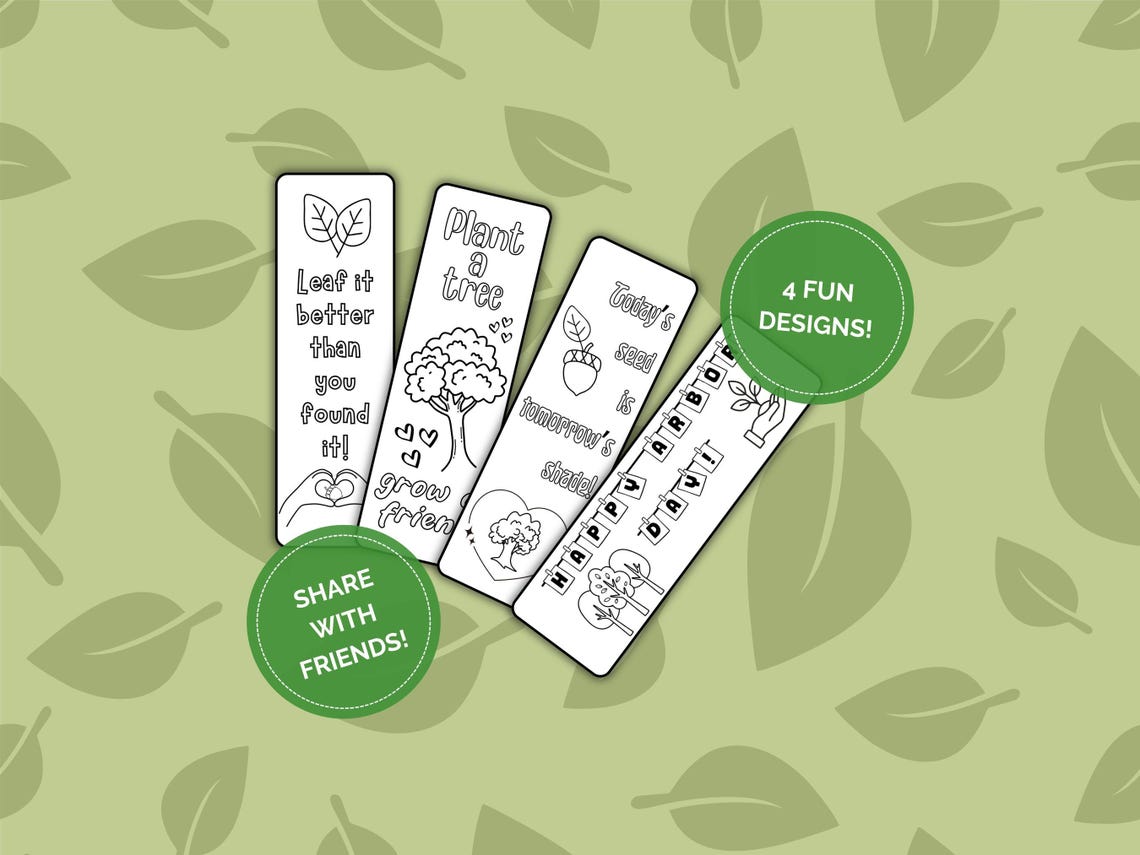 Arbor Day Printable Bookmarks, Coloring Page, Spring Craft, Arbor Day ...