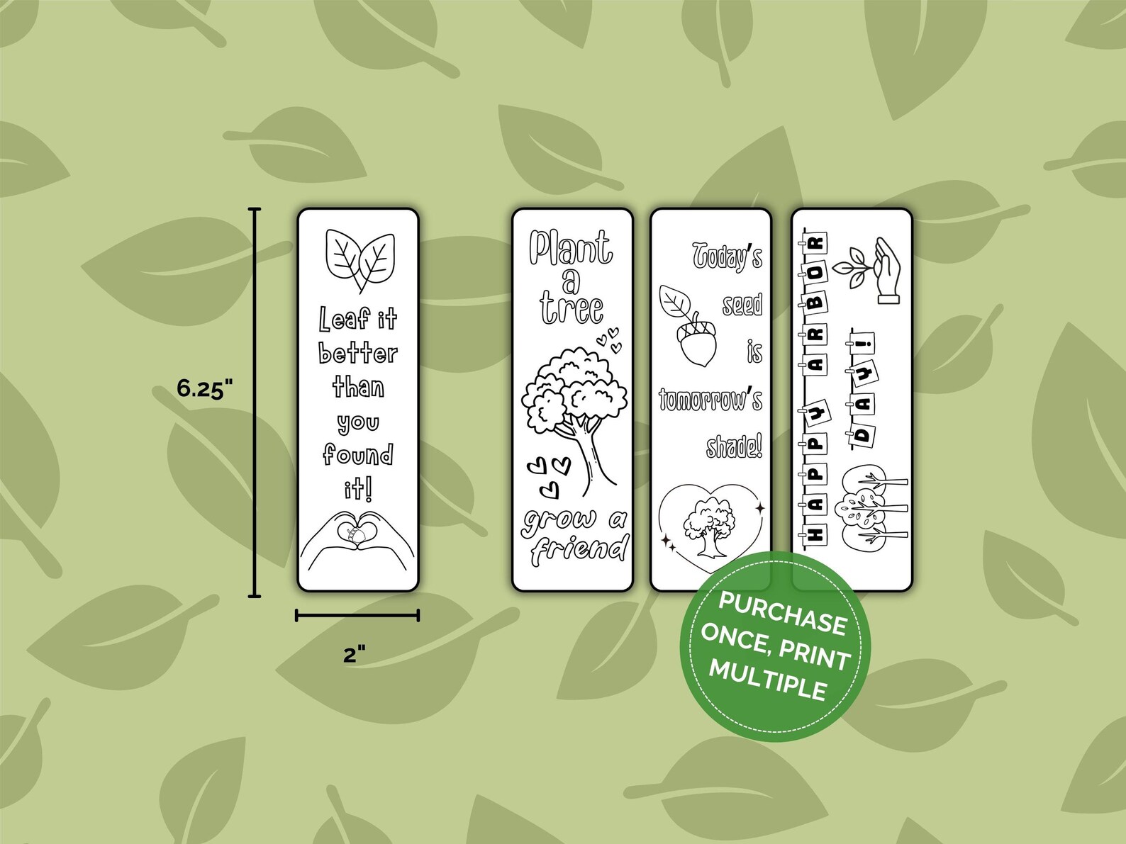 Arbor Day Printable Bookmarks, Coloring Page, Spring Craft, Arbor Day ...