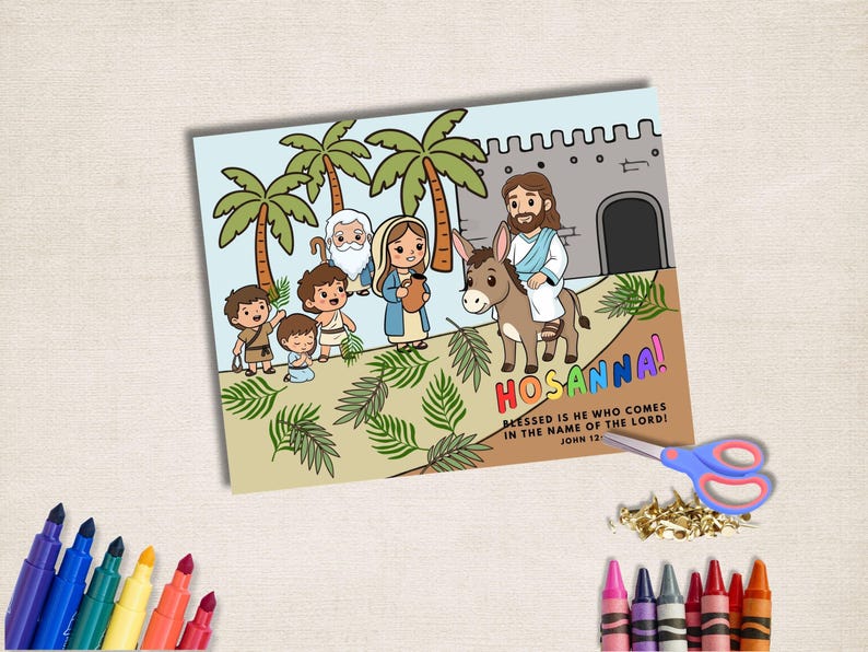 Palm Sunday Craft, Sunday School Craft, Kids Holy Week Activity, Bible ...
