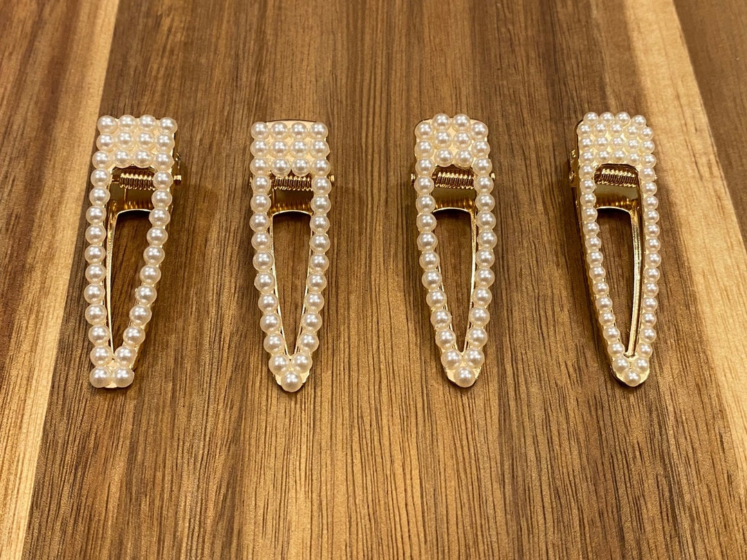 Triangle Pearl Clip, Vintage Pearl Hair Clips, Retro Pearl Barrette ...