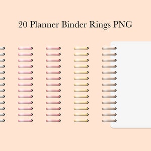 Digital Planner Binder Rings PNG Metallic Insert - Etsy
